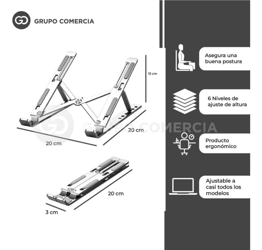 Base Para Pc Laptop Soporte Aluminio Flexible Epik Original – Grupo ...