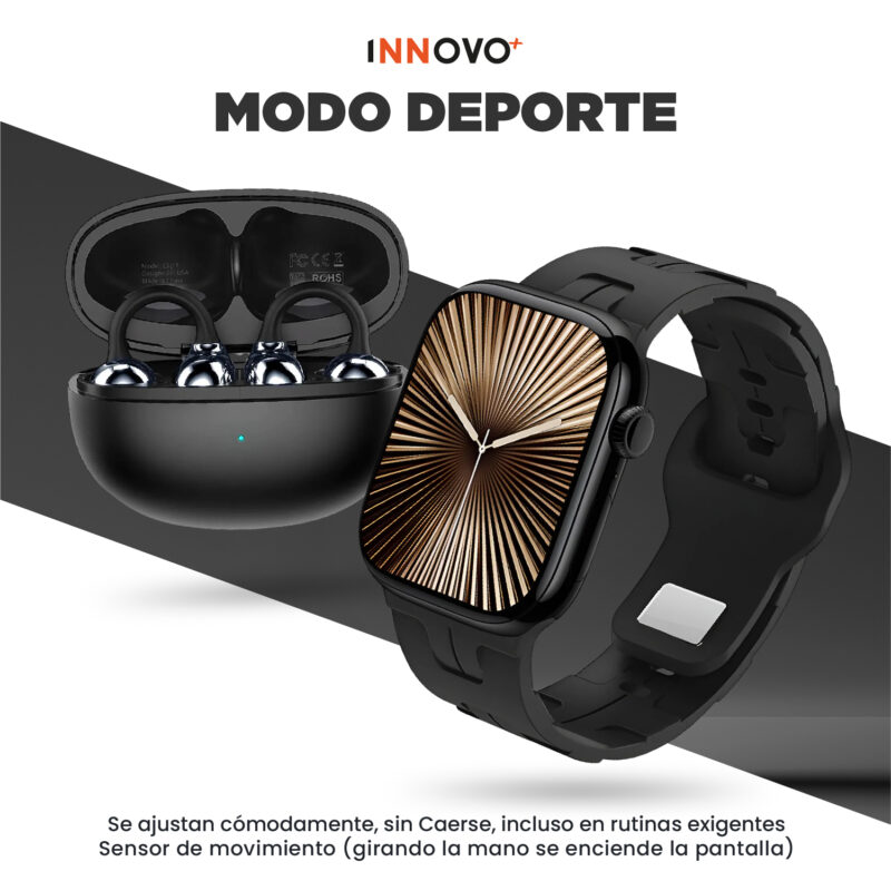 Smartwatch H10 Pro Mini AMOLED + Audífonos Clip 1 Deportivos – IP67 ...